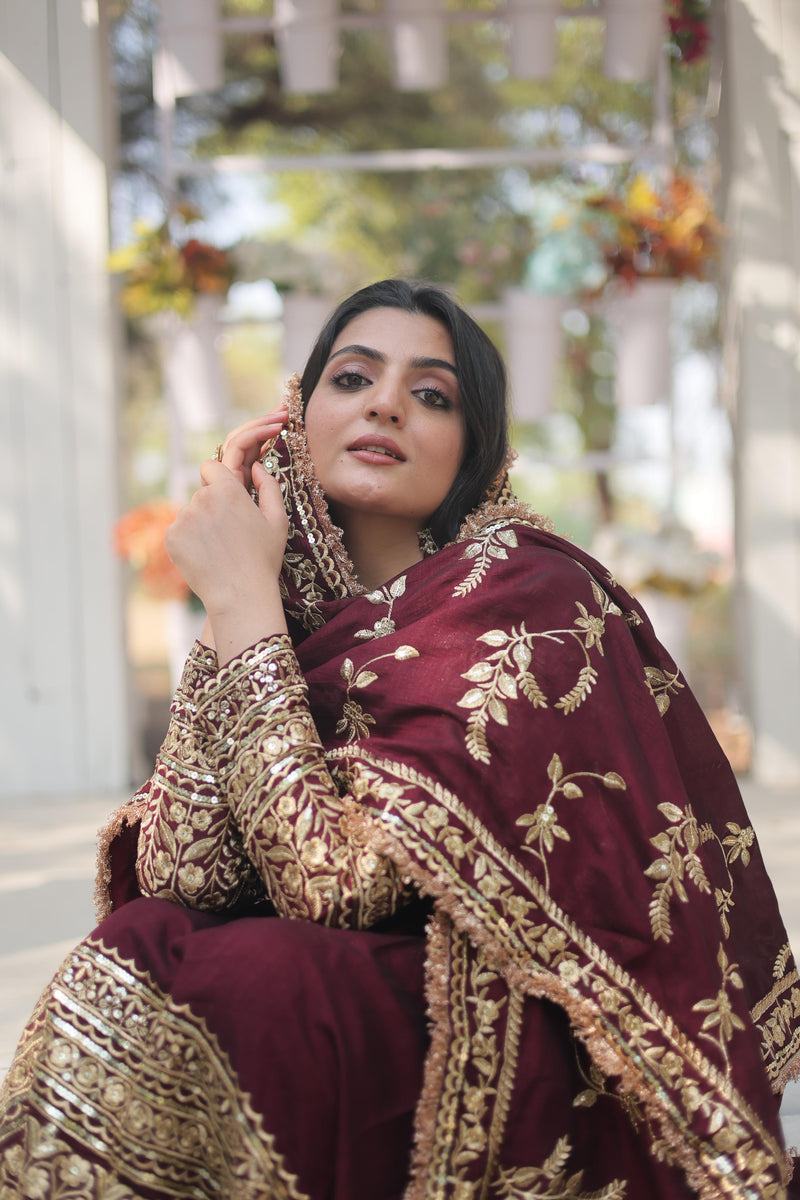 Fabulous Vichitra Shimmer Plain Maroon Color Gown – vastracloth