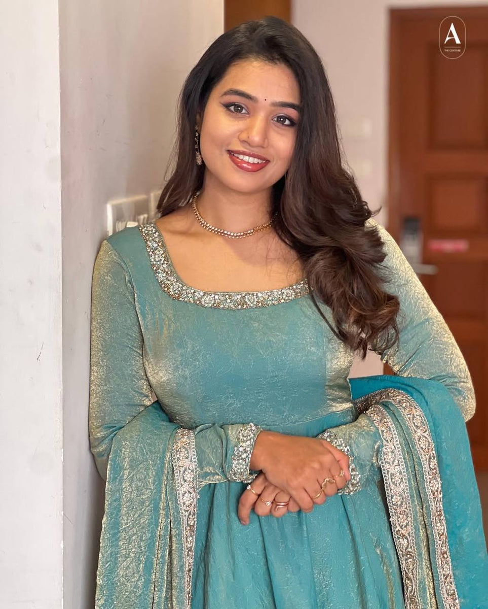 Flattering Sequence Work Sky Blue Color Gown – vastracloth