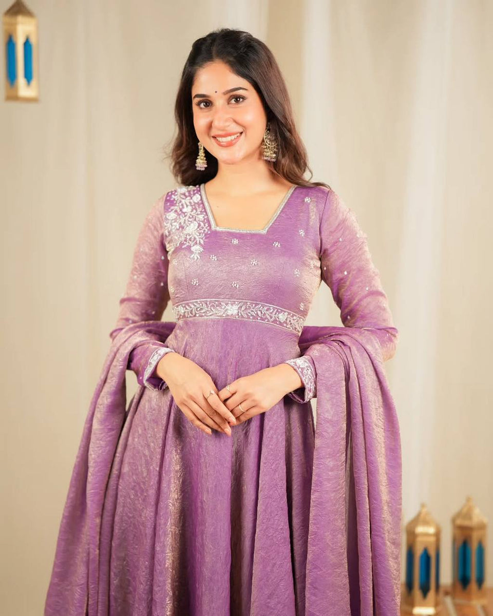 Charming Sequence Work Lavender Color Gown – vastracloth