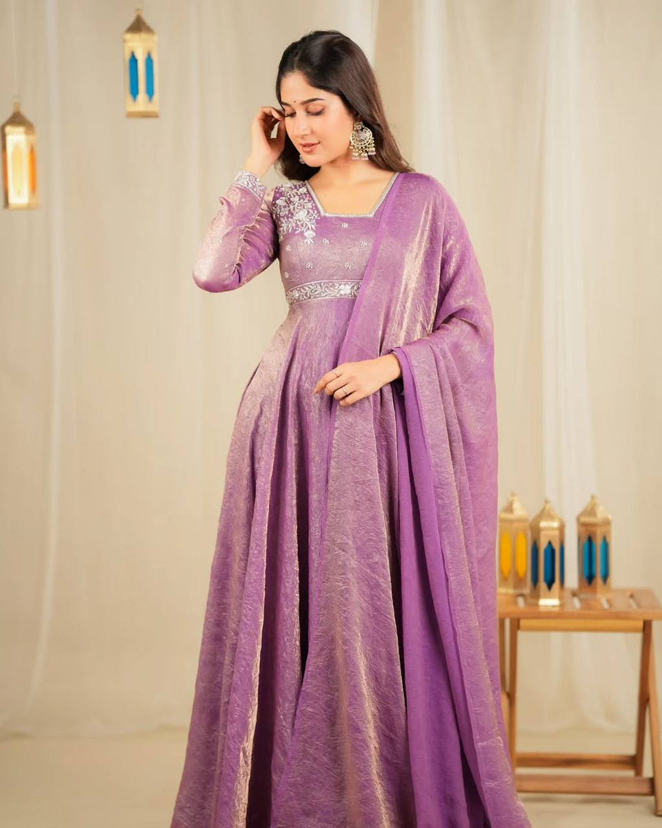 Charming Sequence Work Lavender Color Gown – vastracloth