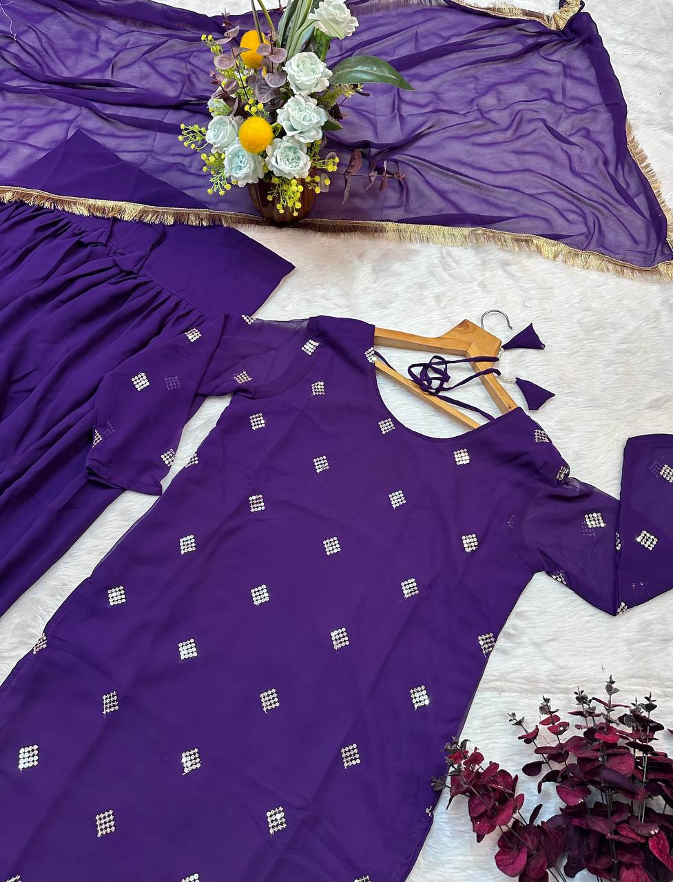 Demanding Purple Color Dhoti Suit With Dupatta – vastracloth